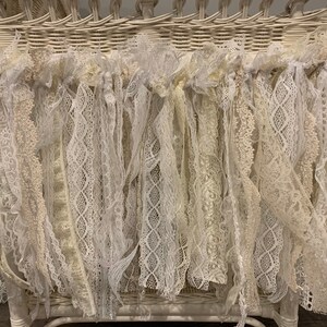 Shabby Chic Bassinet Skirt, Ribbon Crib Skirt, Baby Shower Ribbon ...