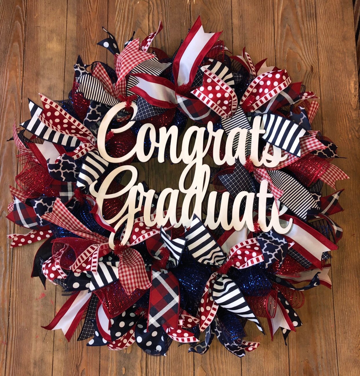 Congrats Graduate Front Door Wreath, College or High School Graduation ...