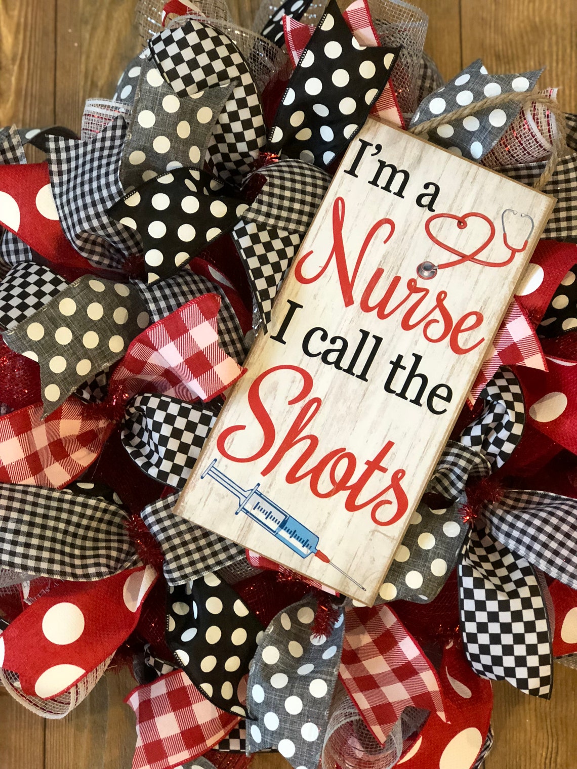 Nurse Wreath, Wreath for a Nurse, Gift for a Nurse, Front Door Wreath ...