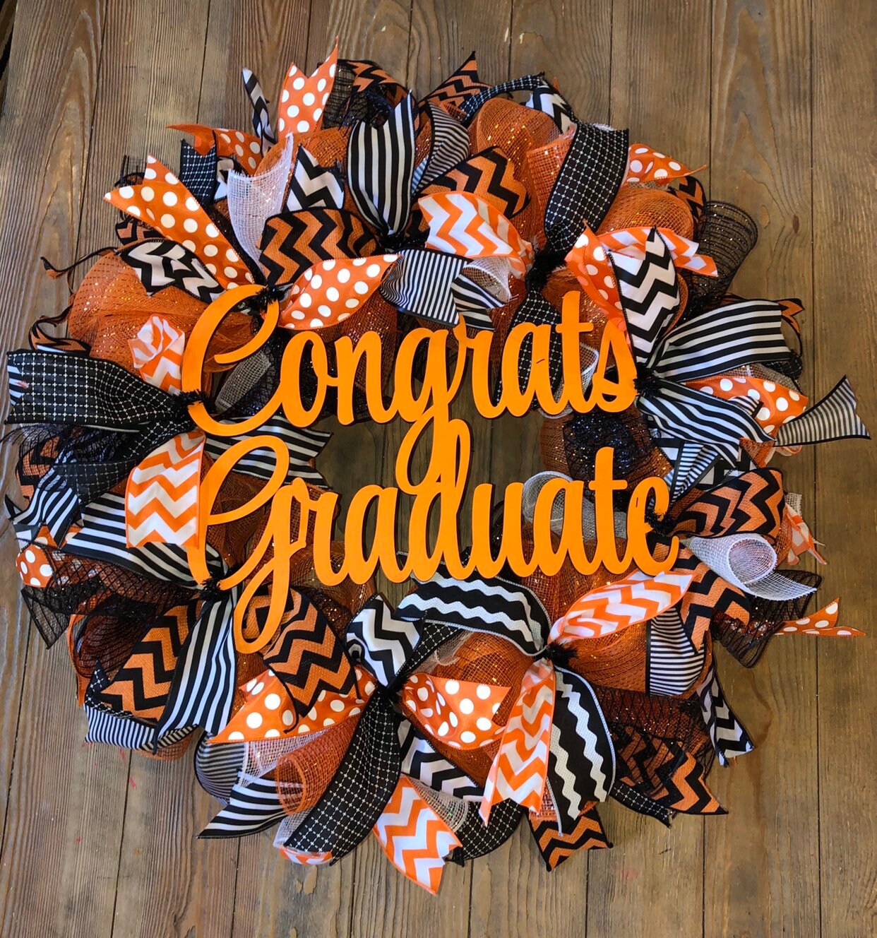 Congrats Graduate Front Door Wreath, College or High School Graduation ...