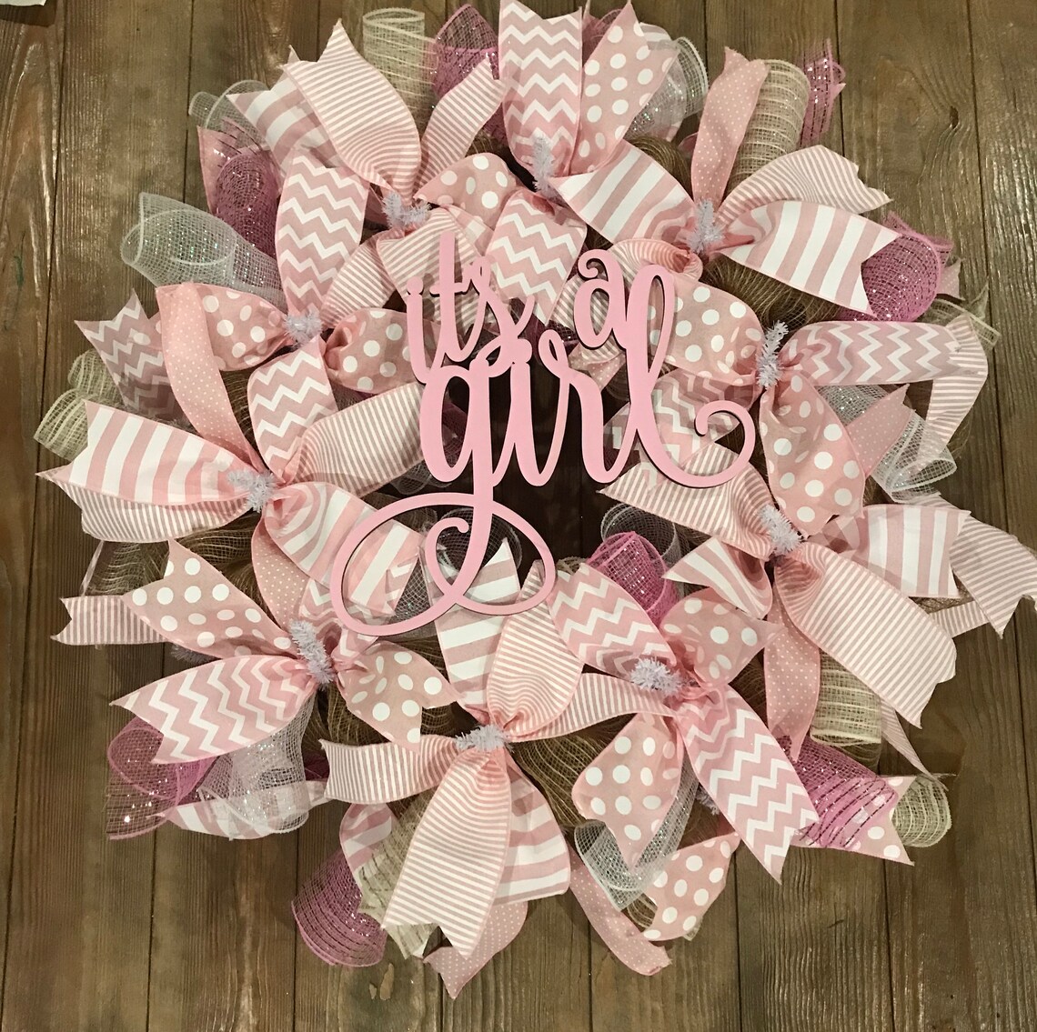 Custom “its a Girl” Wreath, Baby Girl Wreath, Front Door Wreath, Baby ...