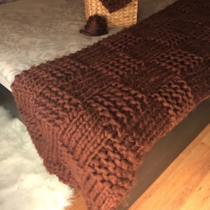 Hand Knitted, Wool Bed Cover - Etsy UK