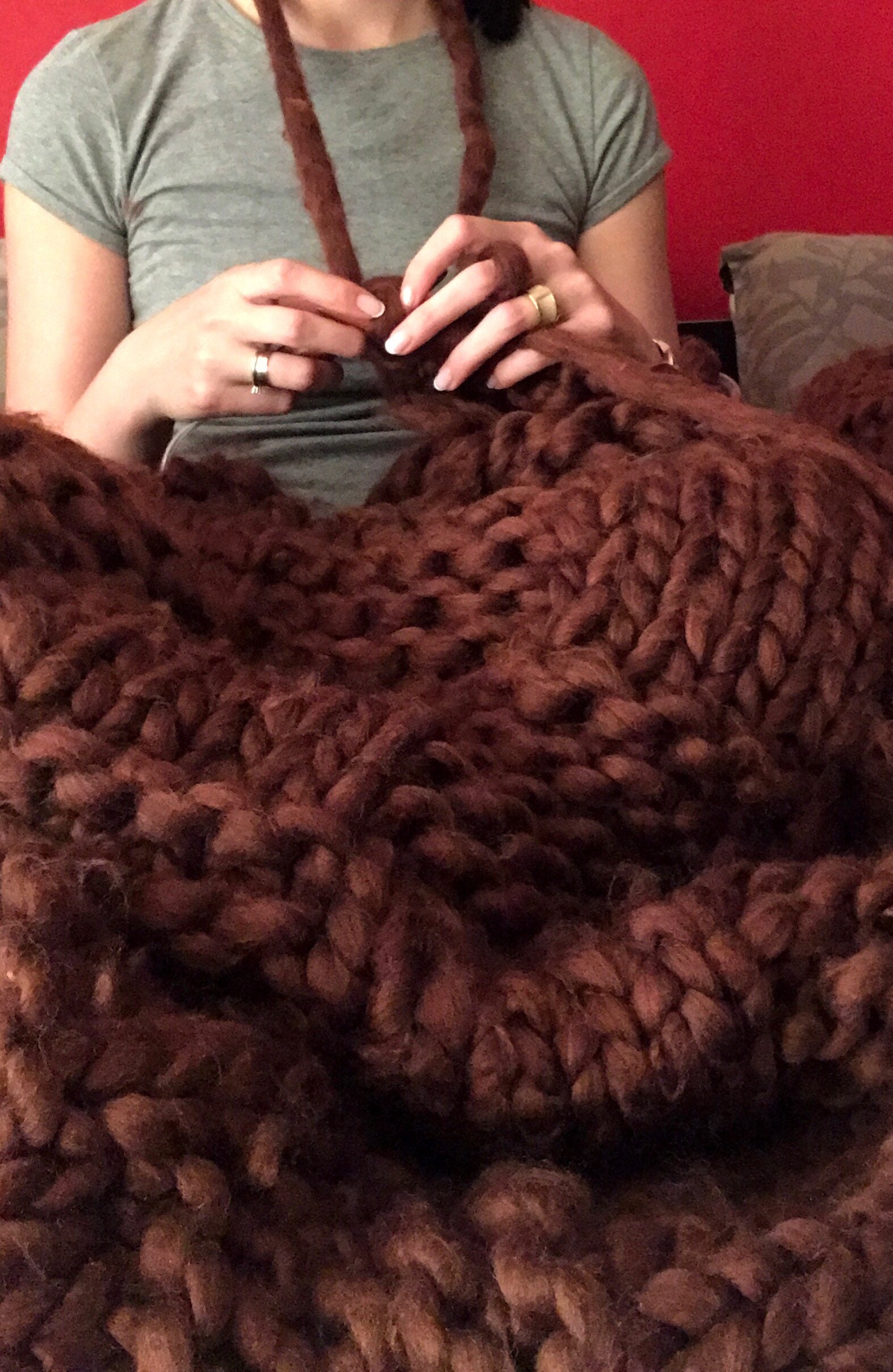 Hand Knitted, Wool Bed Cover - Etsy UK