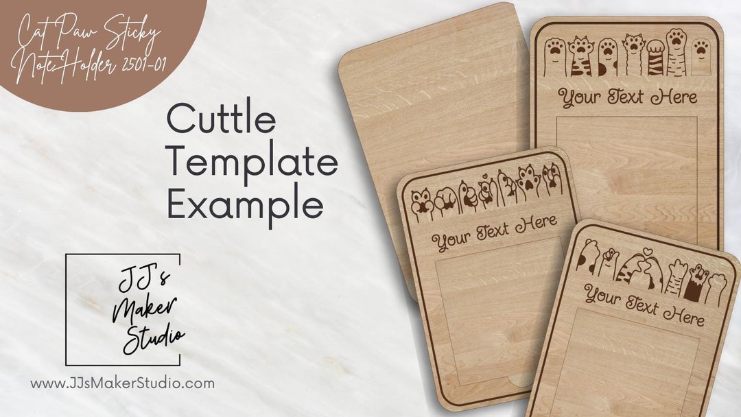 Cat Paw Sticky Note Holder Template | Laser Cut File | Customizable SVG ...