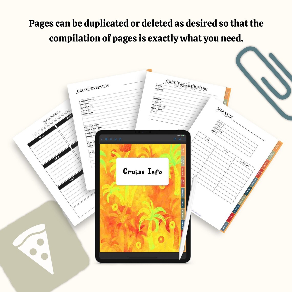 Cruise Themed Digital Planner | Goodnotes, Ipad, PREMIUM Hyperlinked ...