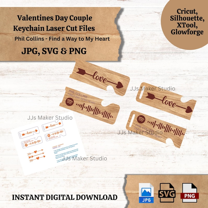 Valentines Couple Keychains - SVG Laser Cut Files - Jpg Png Pdf | Phil ...