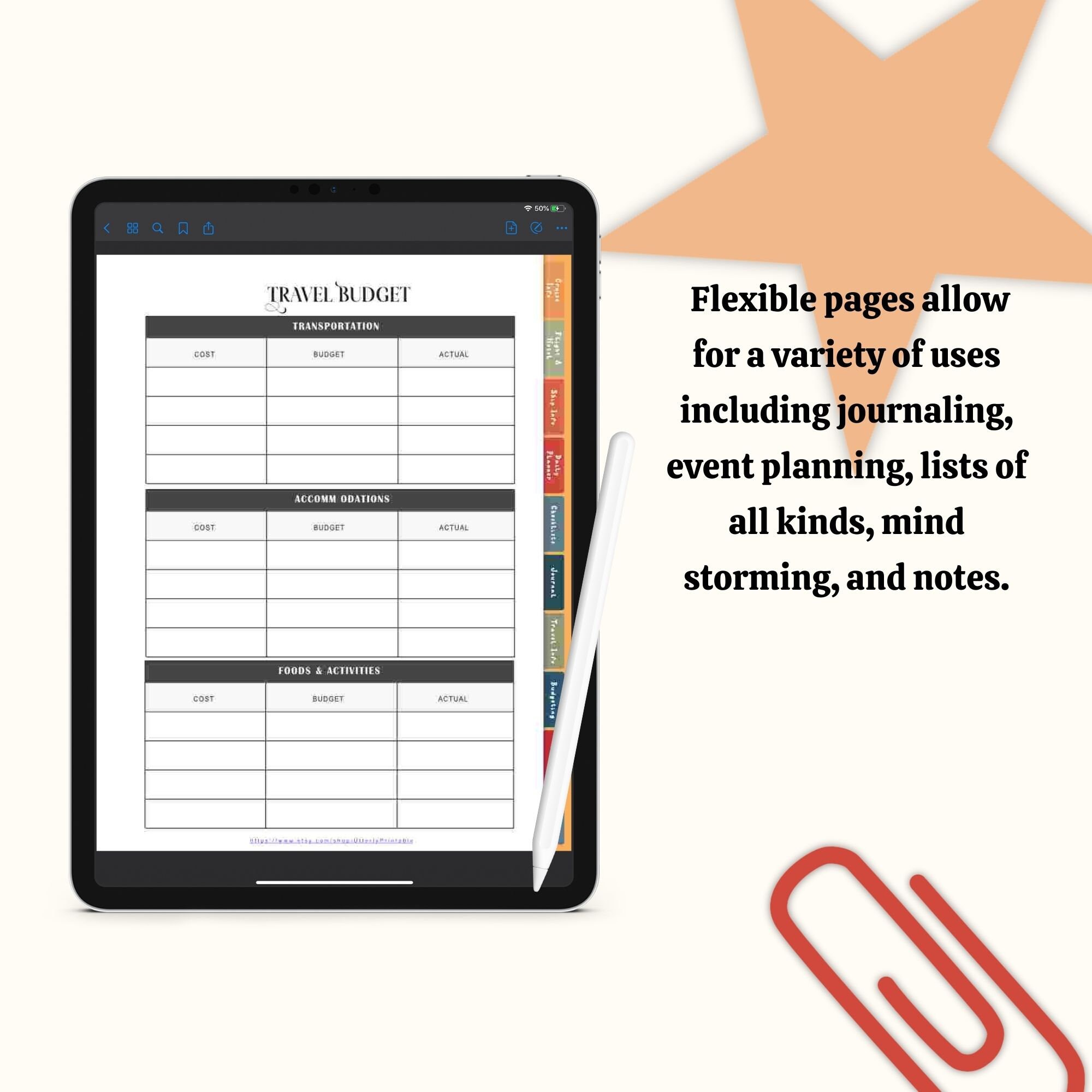 Cruise Themed Digital Planner | Goodnotes, Ipad, PREMIUM Hyperlinked ...