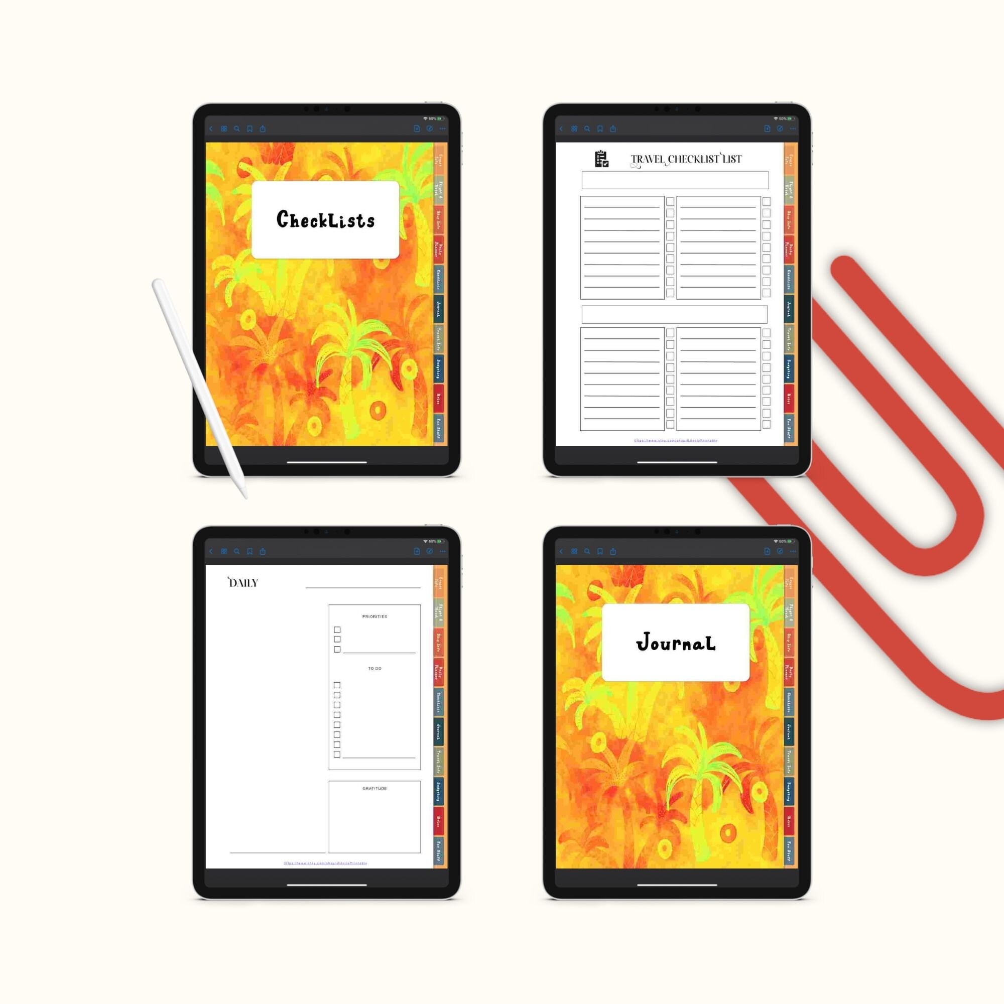 Cruise Themed Digital Planner | Goodnotes, Ipad, PREMIUM Hyperlinked ...