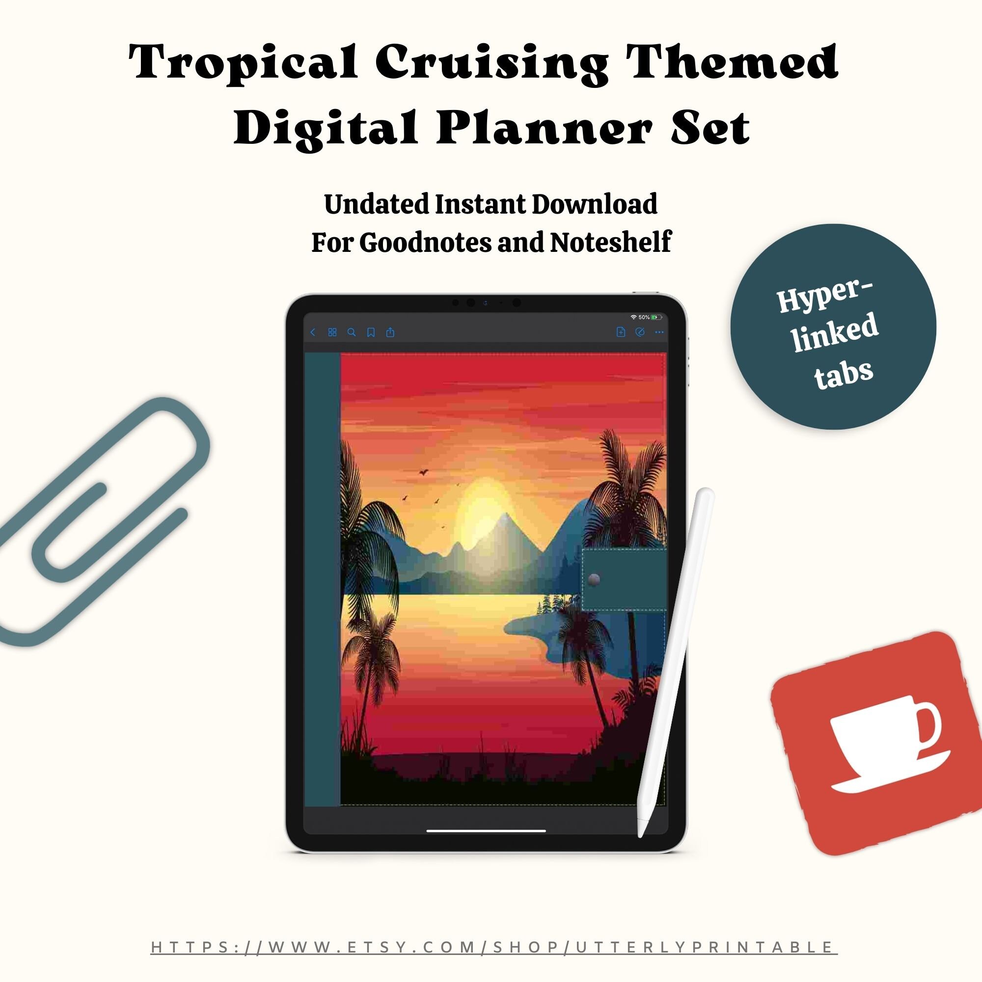 Cruise Themed Digital Planner Goodnotes, Ipad, PREMIUM Hyperlinked PDF ...
