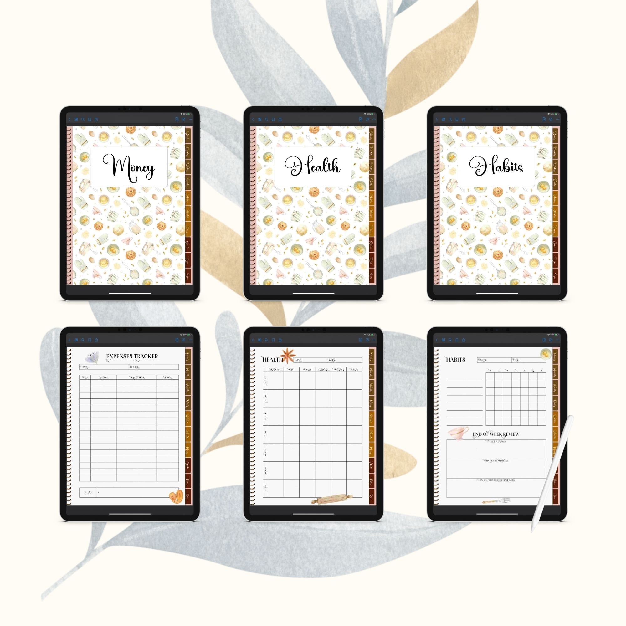 Baking Themed Digital Planner | Goodnotes, Ipad, PREMIUM Hyperlinked ...