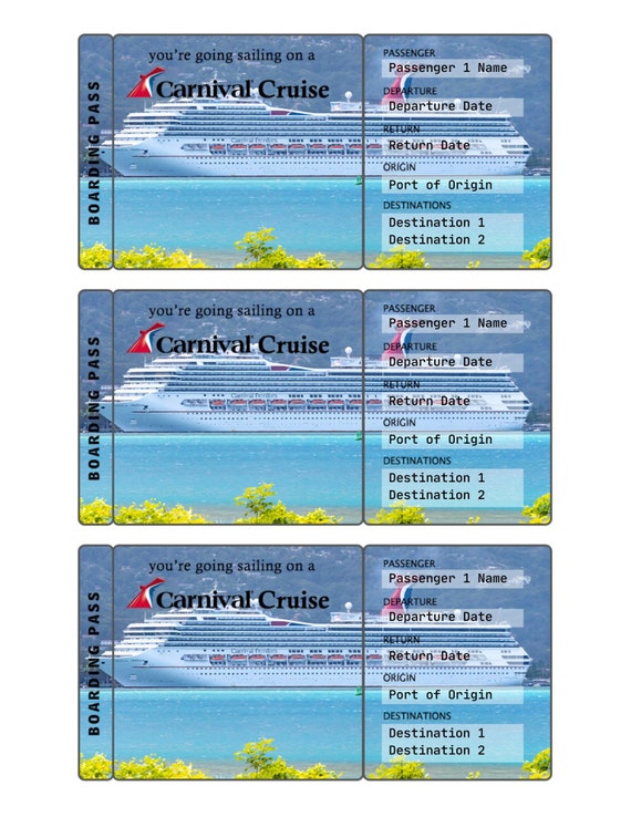 Carnival Cruise Boarding Pass Form