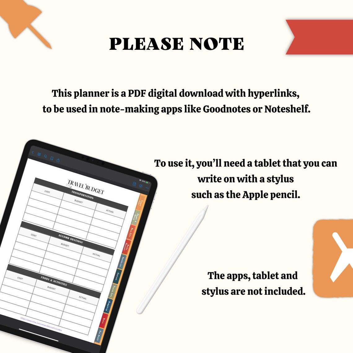 Cruise Themed Digital Planner | Goodnotes, Ipad, PREMIUM Hyperlinked ...