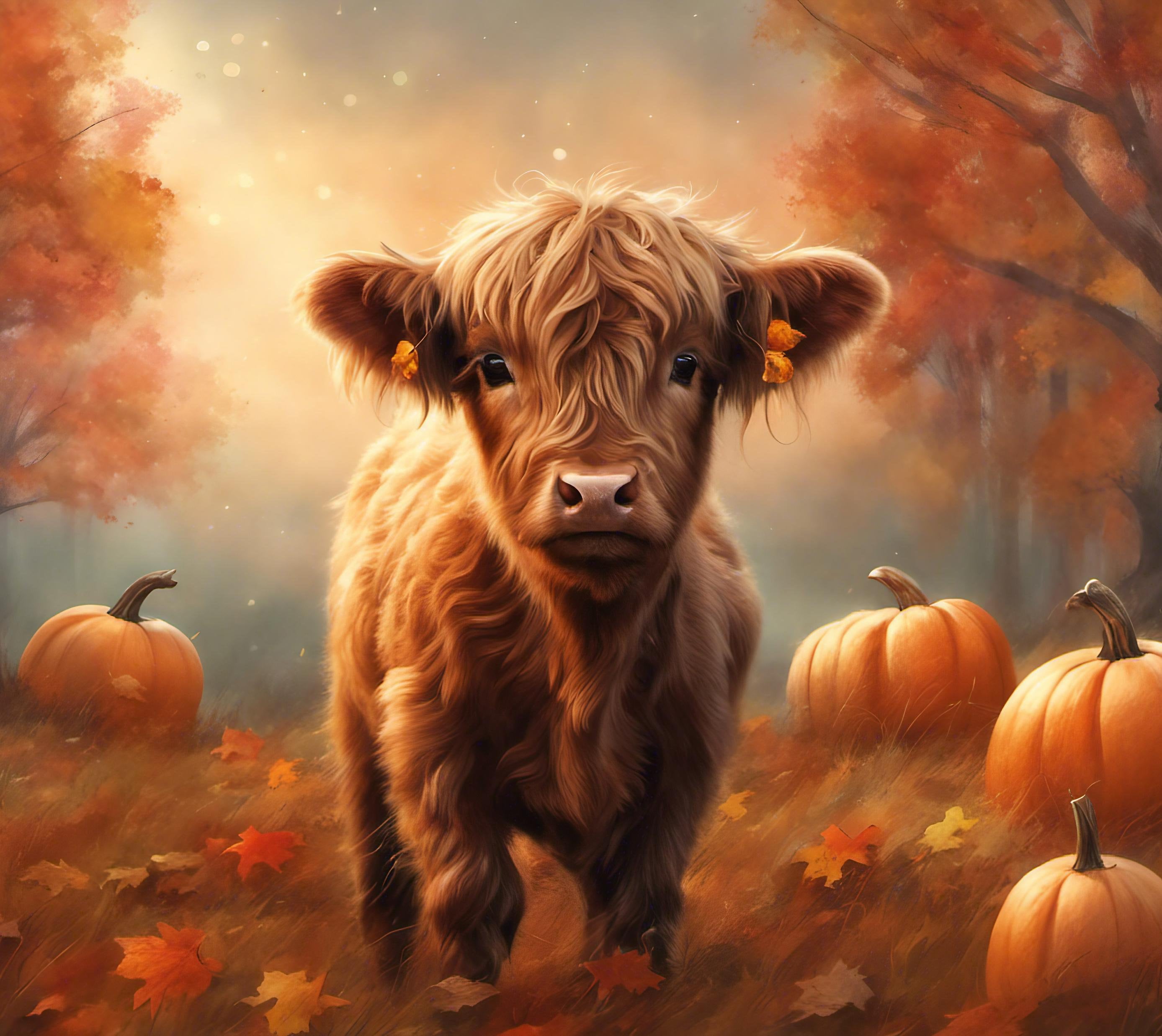 Cute Fall Baby Highland Cow 20 Oz Sublimation Tumbler Wrap - Etsy