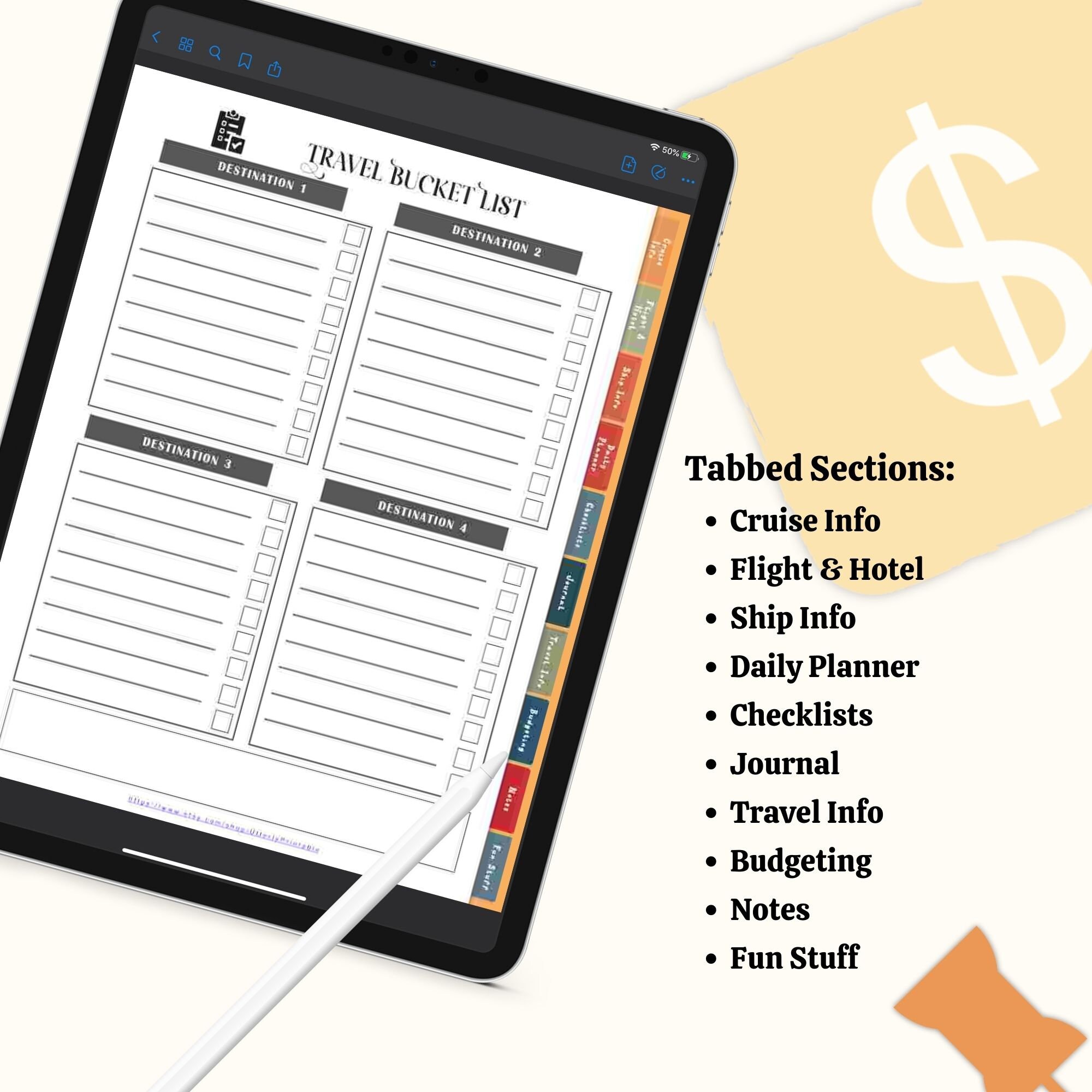 Cruise Themed Digital Planner | Goodnotes, Ipad, PREMIUM Hyperlinked ...