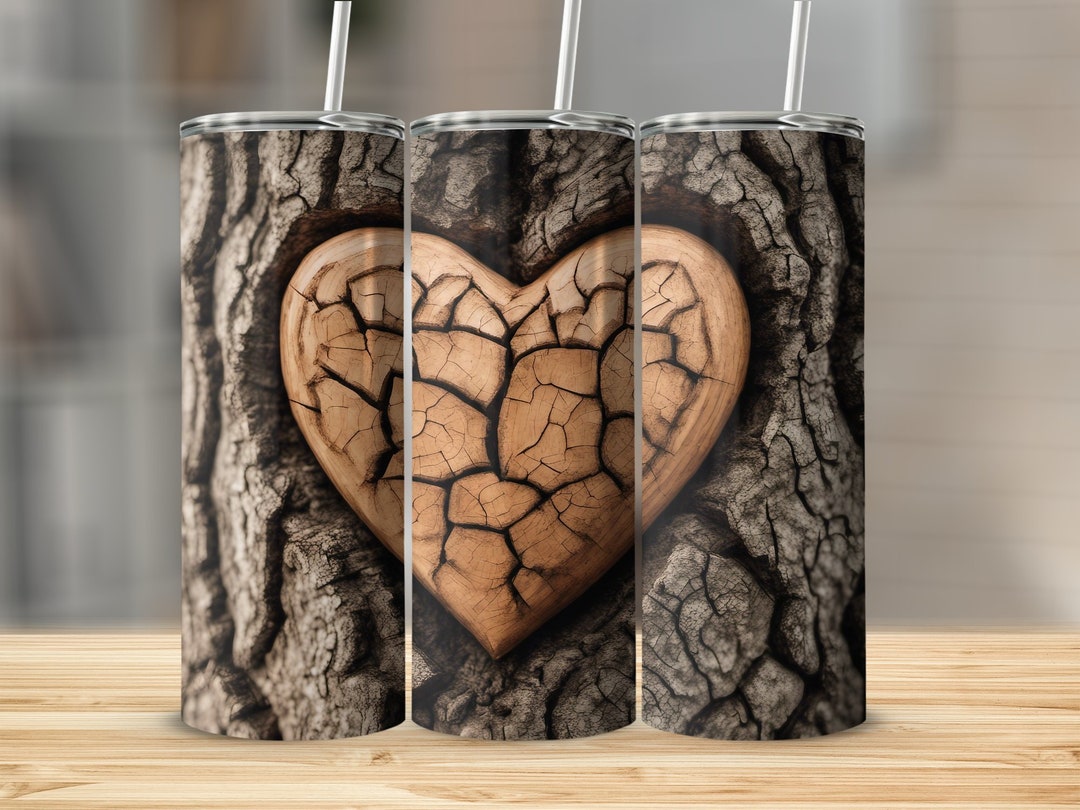 Heart Tree Carving 20 Oz Sublimation Tumbler Wrap, Png Jpg, Digital ...
