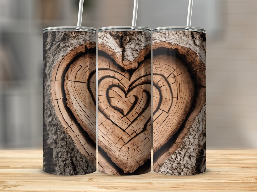 Heart Tree Carving 20 Oz Sublimation Tumbler Wrap, Png Jpg, Digital ...