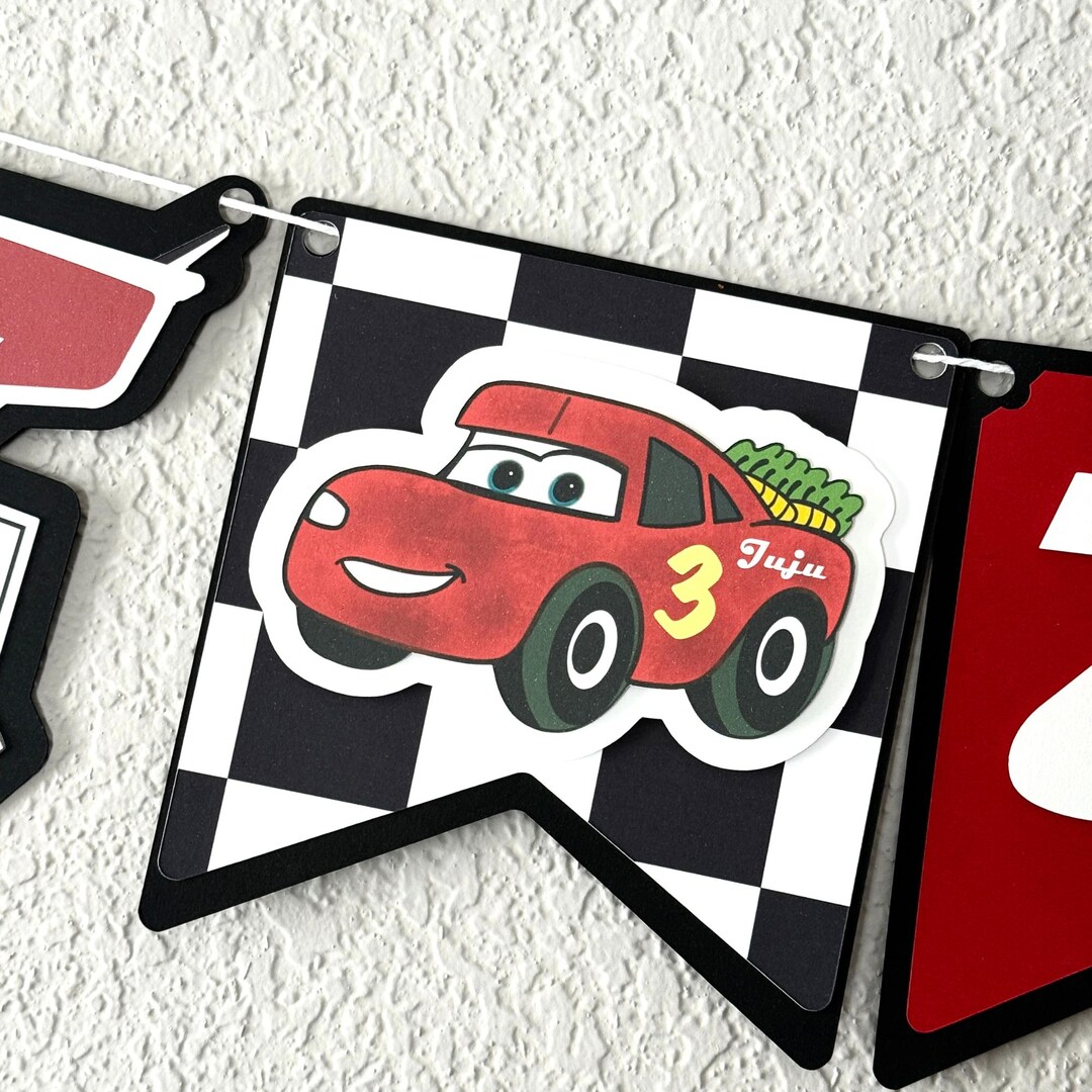 Cars on the Road Birthday Banner – Personalized Race Car Party ...