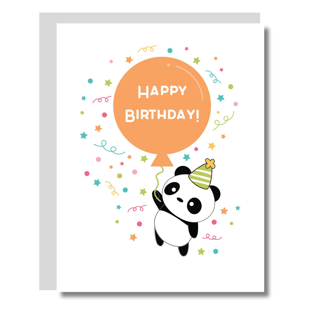 Happy Birthday Cute Panda Card - Etsy
