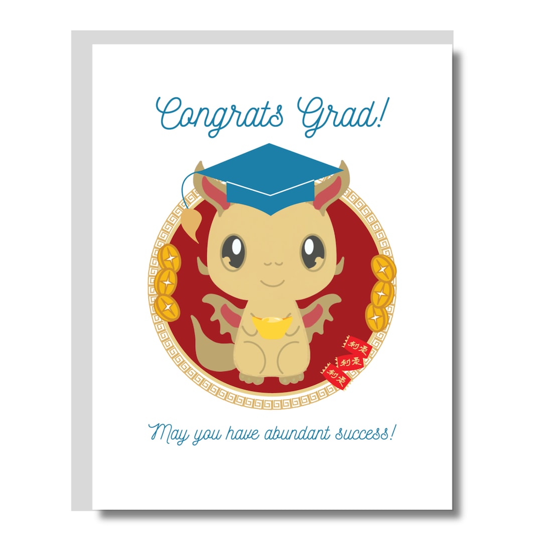 Graduation Greeting Card Dragon - Etsy