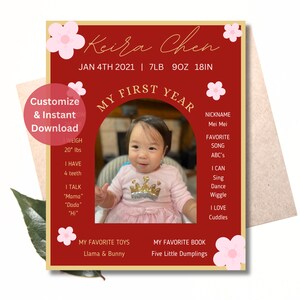 100 Day Baby Party Milestone Sign Red & Gold - Etsy