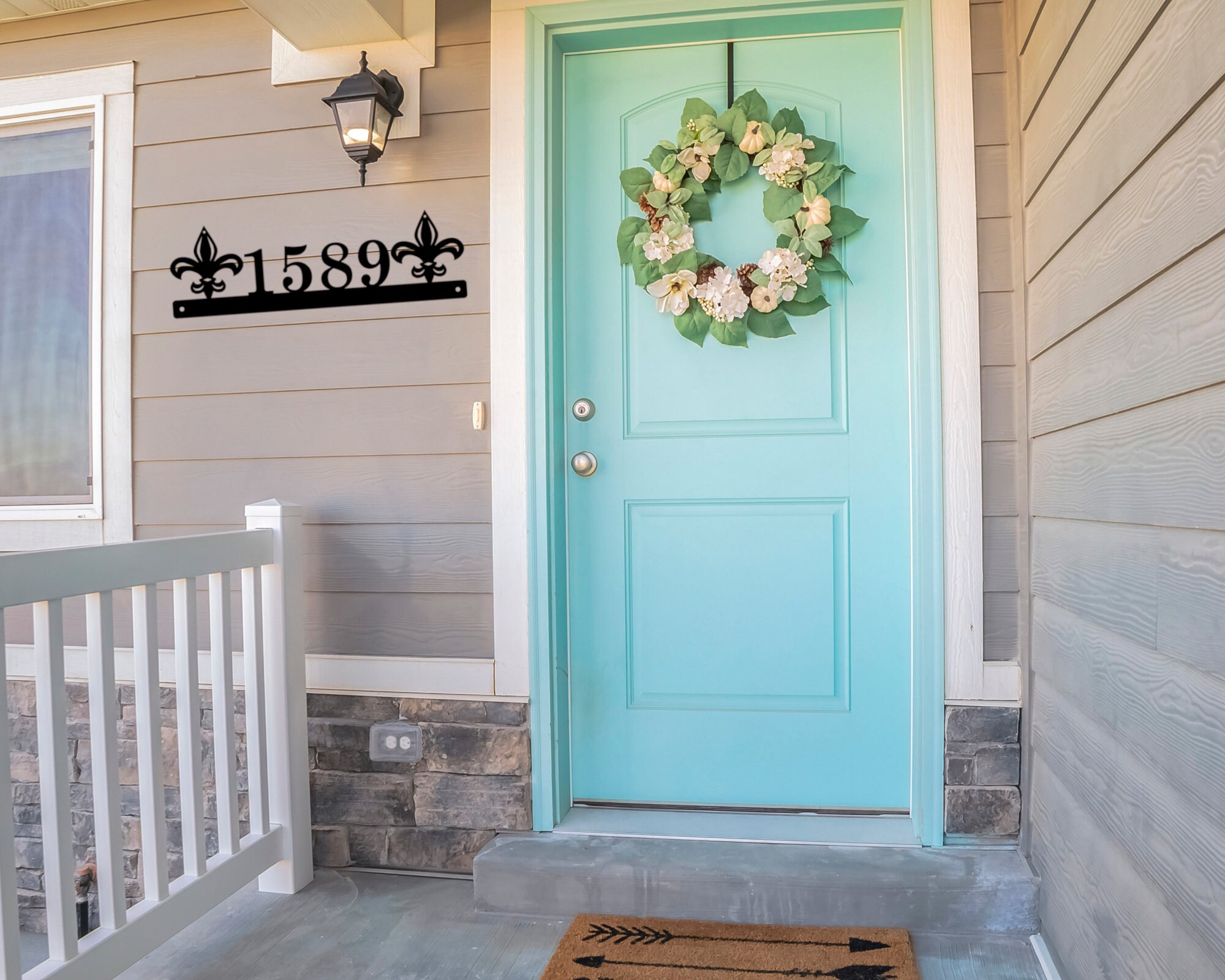 Fleur-de-lis Address Sign Metal FDL Number Sign Metal - Etsy