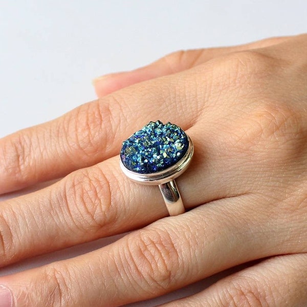 Druzy Quartz Ring - Etsy