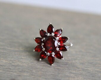 Garnet ring | Etsy