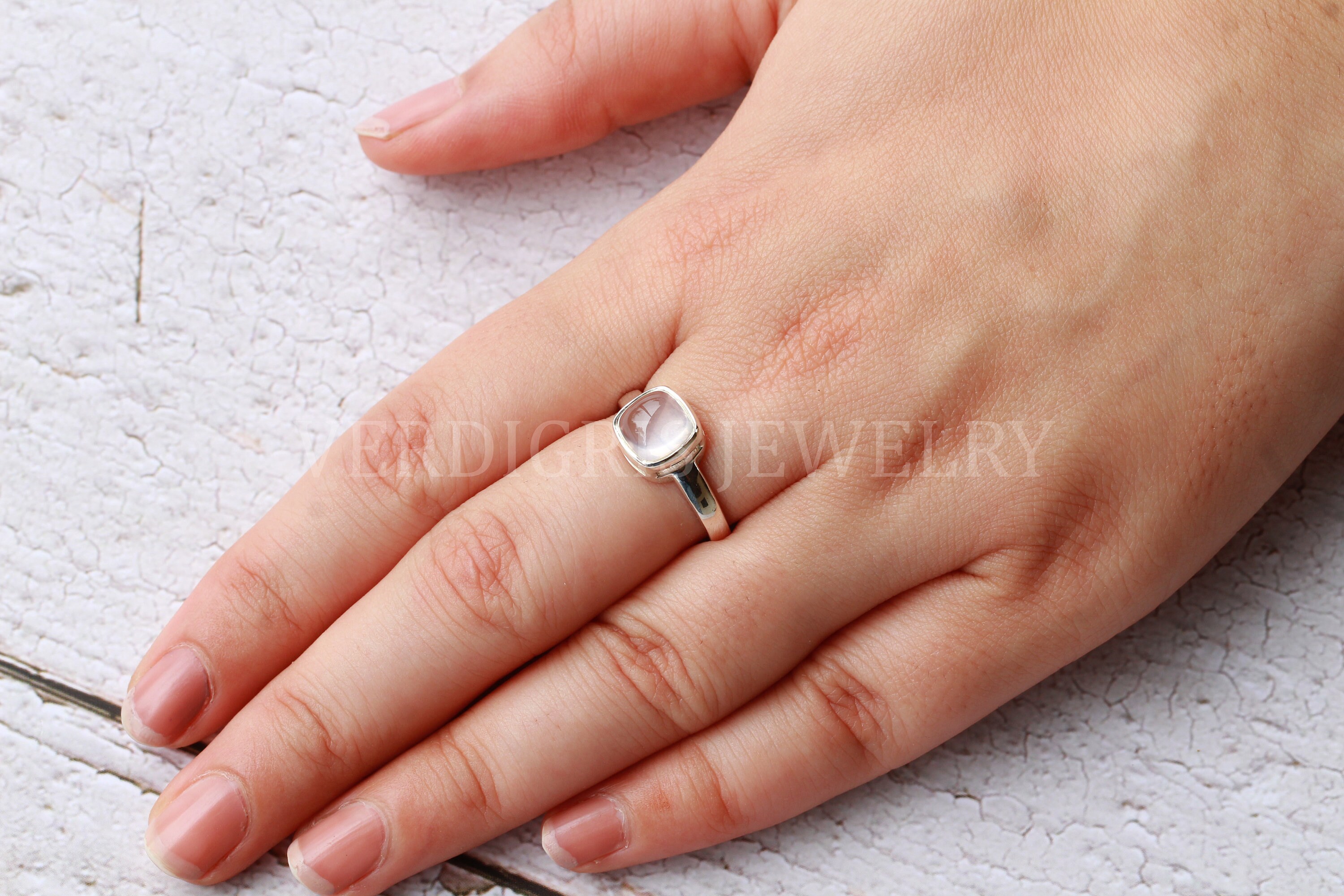 Beautiful rose quartz ring Sterling silver statement ring | Etsy