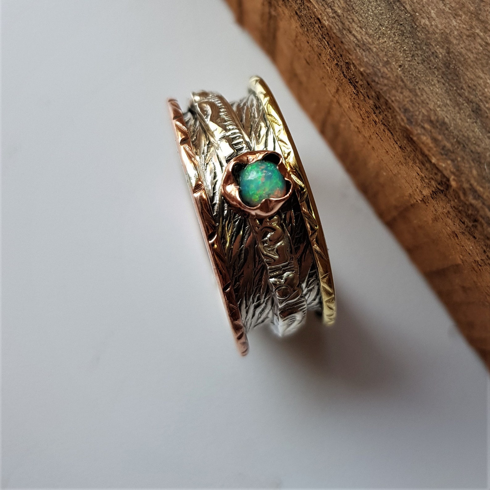Worry Ring Ethiopian Opal Ring Fidget Ring Meditation Ring - Etsy