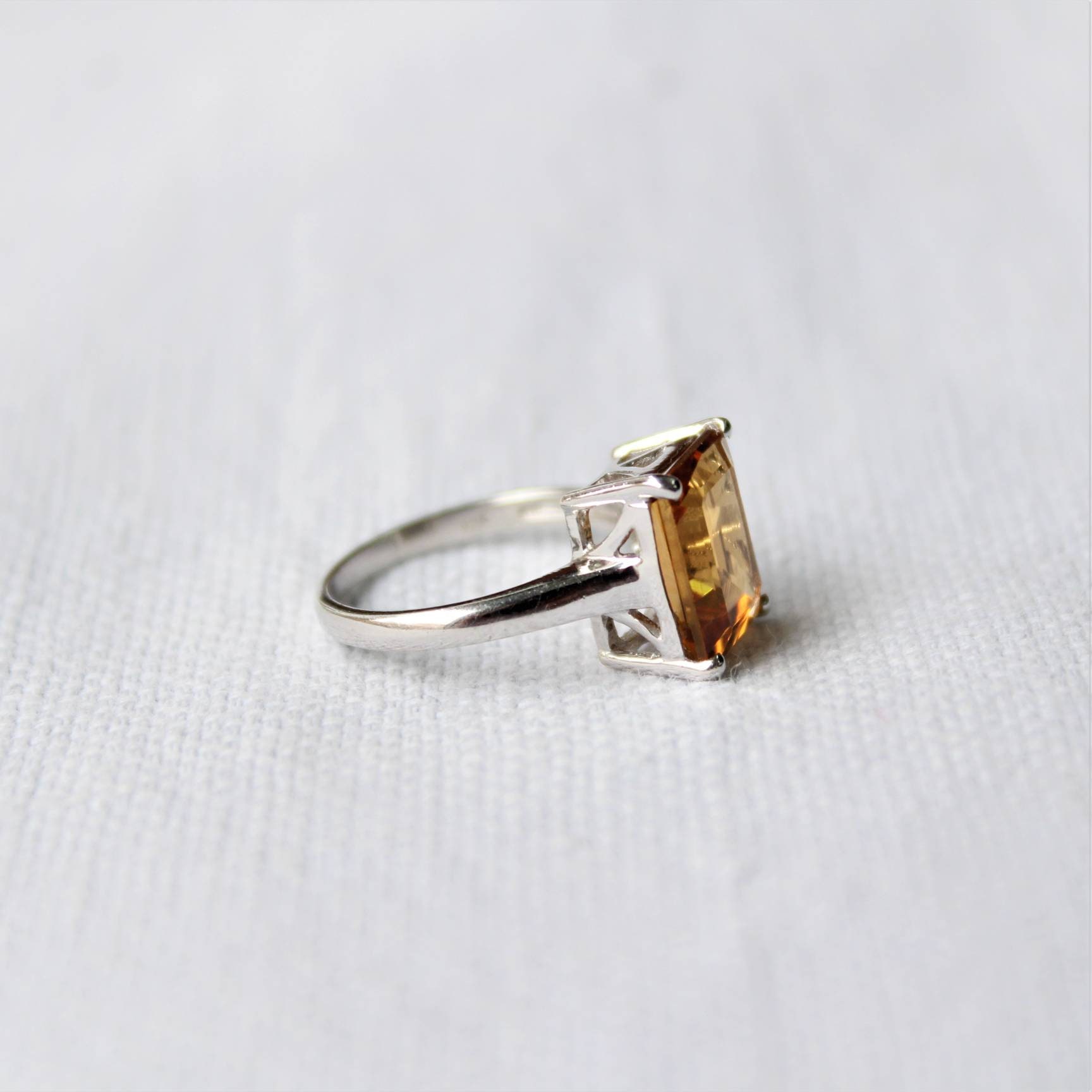 Citrine Ring Sterling Silver Ring Cocktail Ring Alternative - Etsy