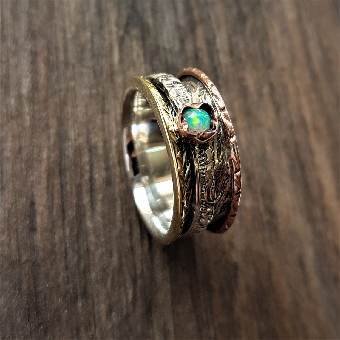 Worry Ring Ethiopian Opal Ring Fidget Ring Meditation Ring - Etsy