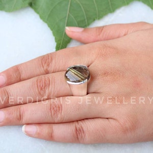 Natural Golden Rutile Ring, Bold Sterling Silver Statement Ring, - Etsy