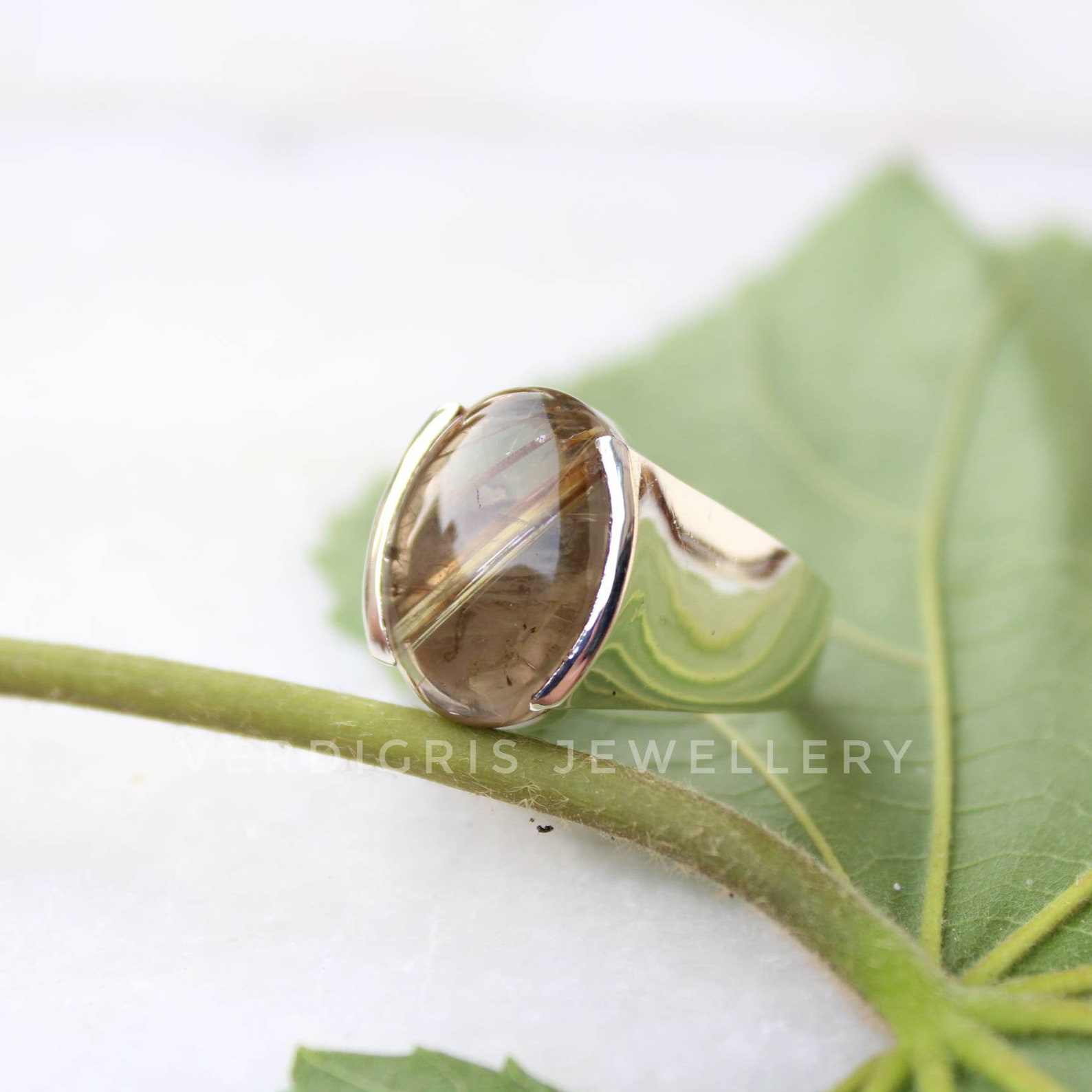 Natural Golden Rutile Ring, Bold Sterling Silver Statement Ring, - Etsy