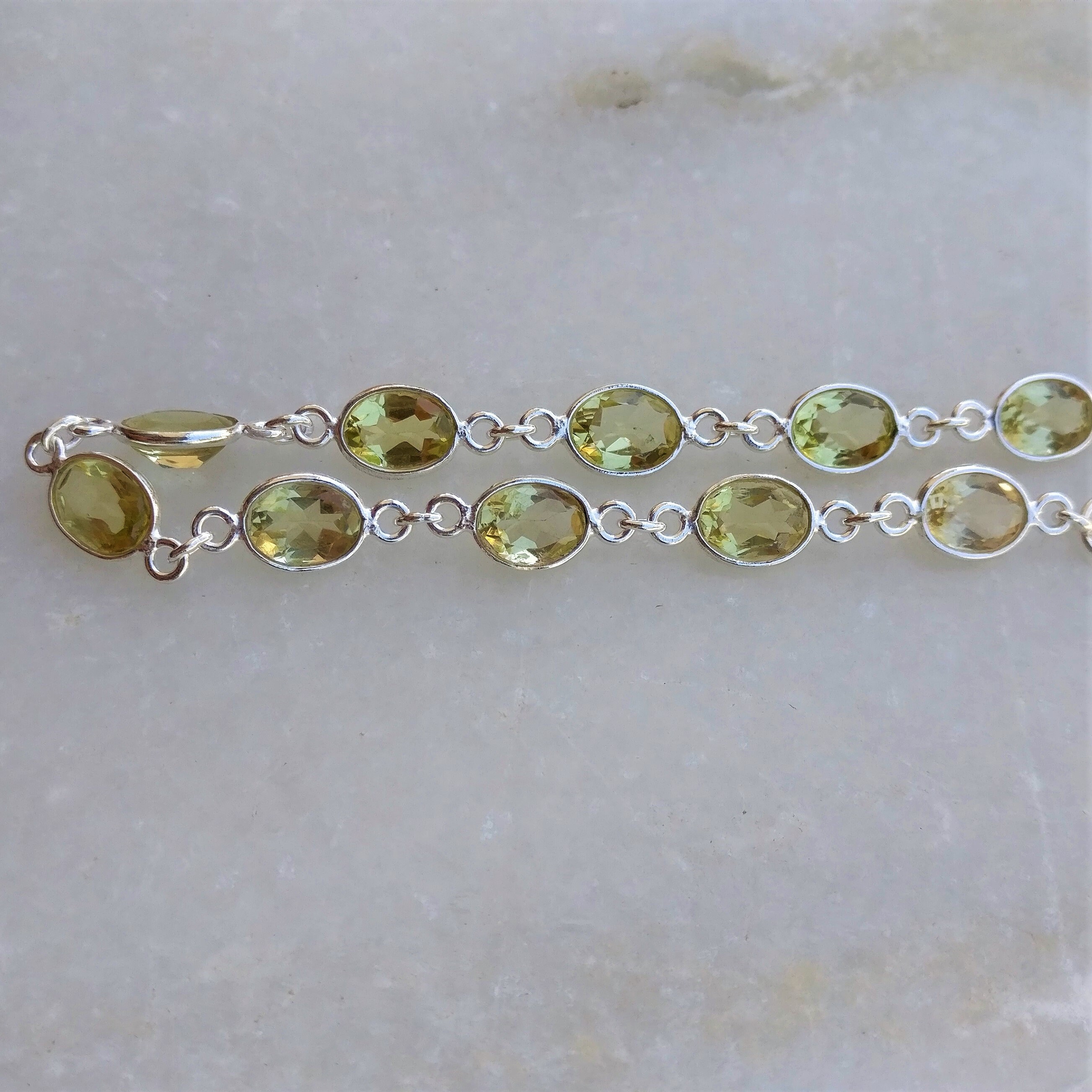 Lemon Topaz Bracelet, Natural Lemon Topaz, Sterling Silver Bracelet, 8 ...