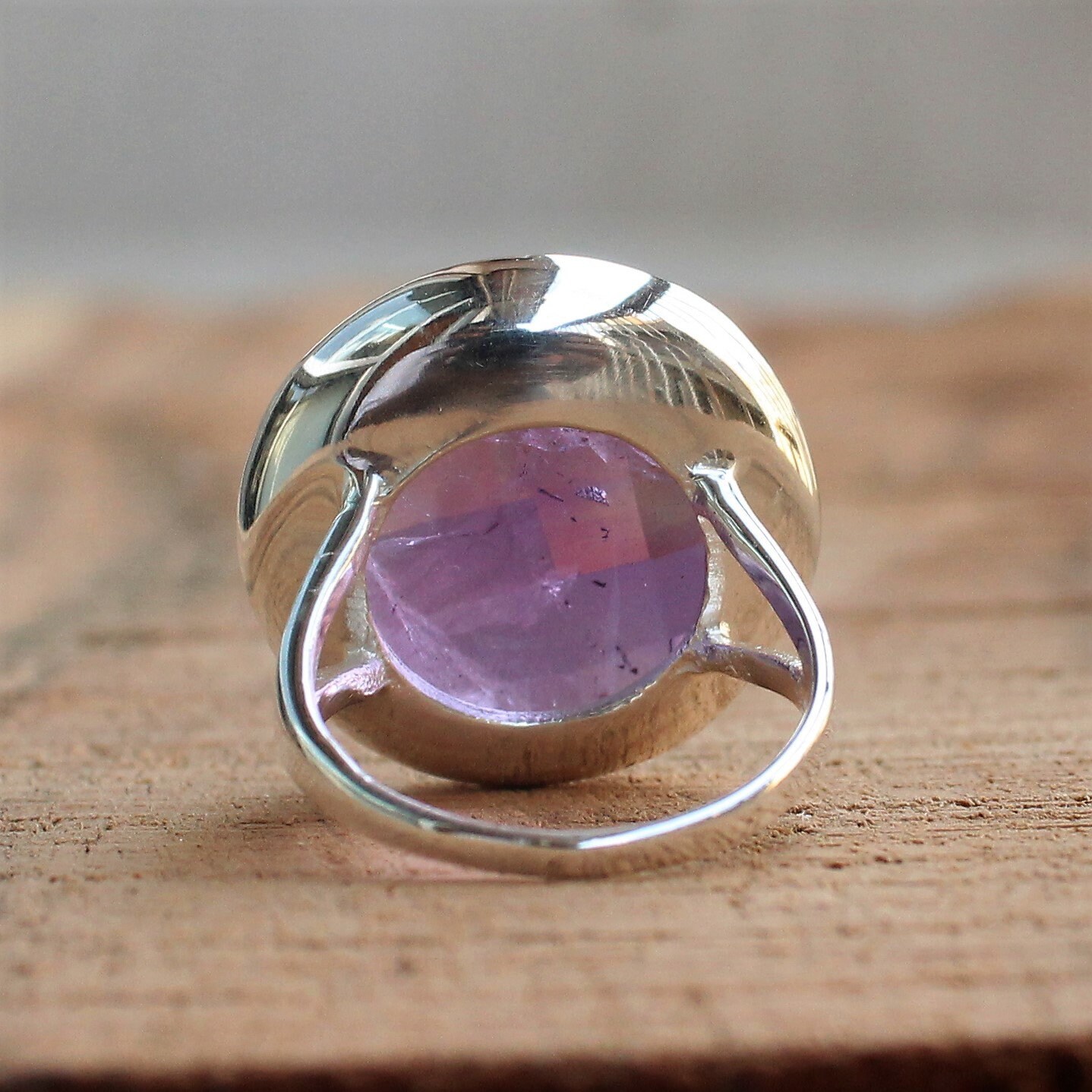 Natural Amethyst Ring, Sterling Silver Ring, Cocktail Ring, Alternative ...