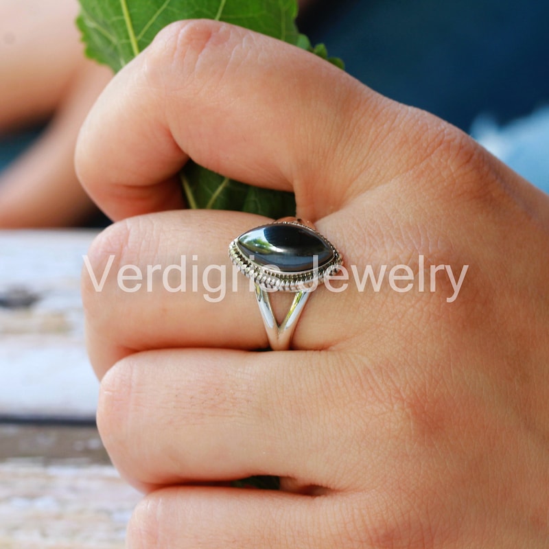 Hematite Ring - Etsy