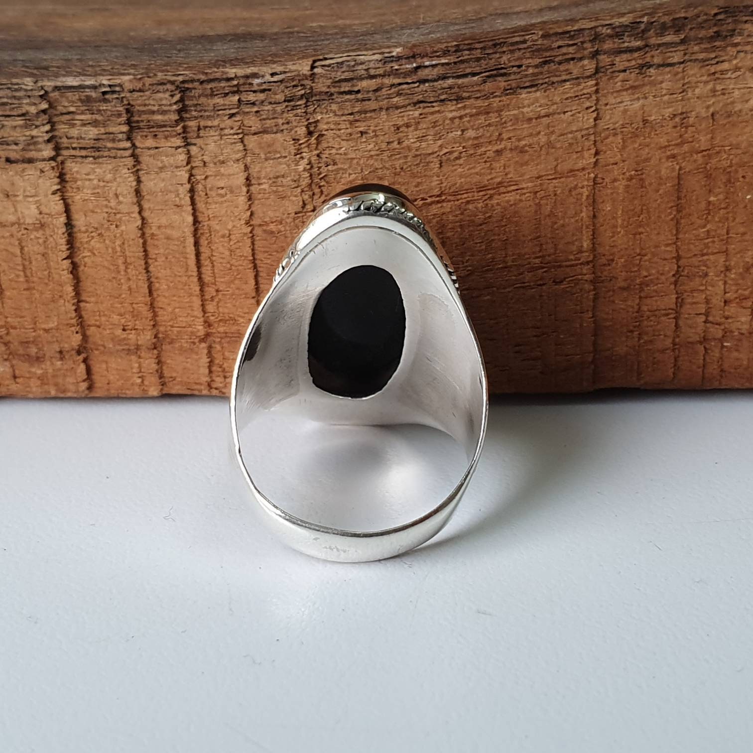 Black onyx ring Sterling silver large gemstone ring | Etsy