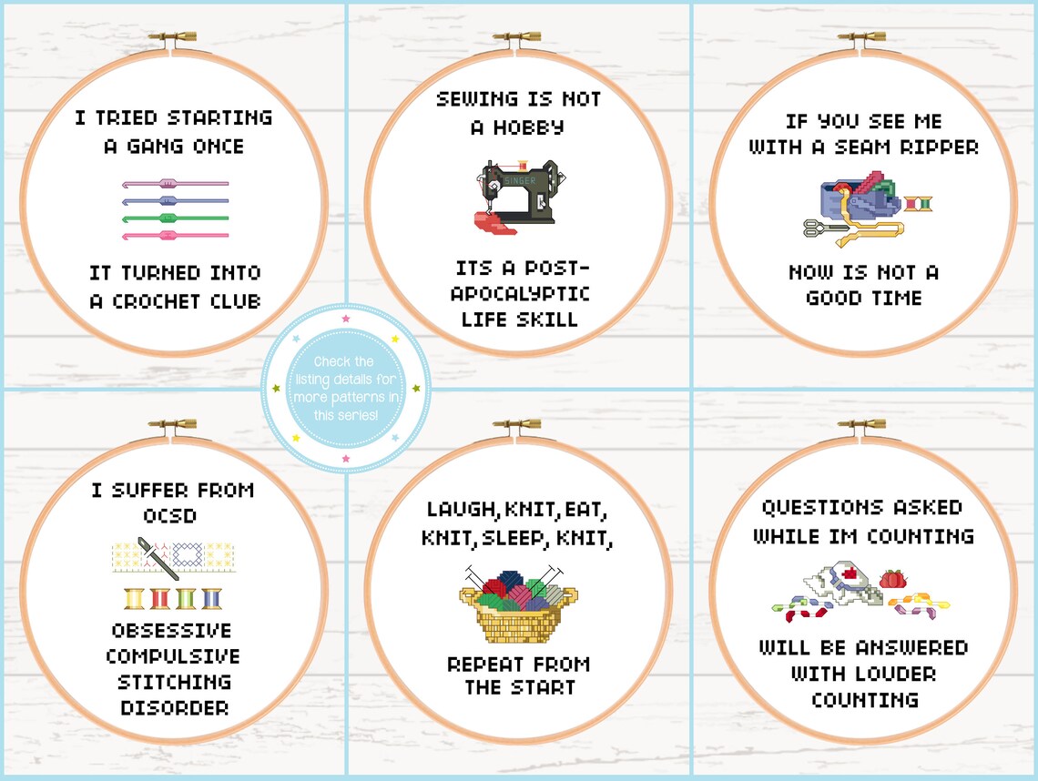Obsessive Compulsive Stitching Disorder Funny Cross Stitcher | Etsy