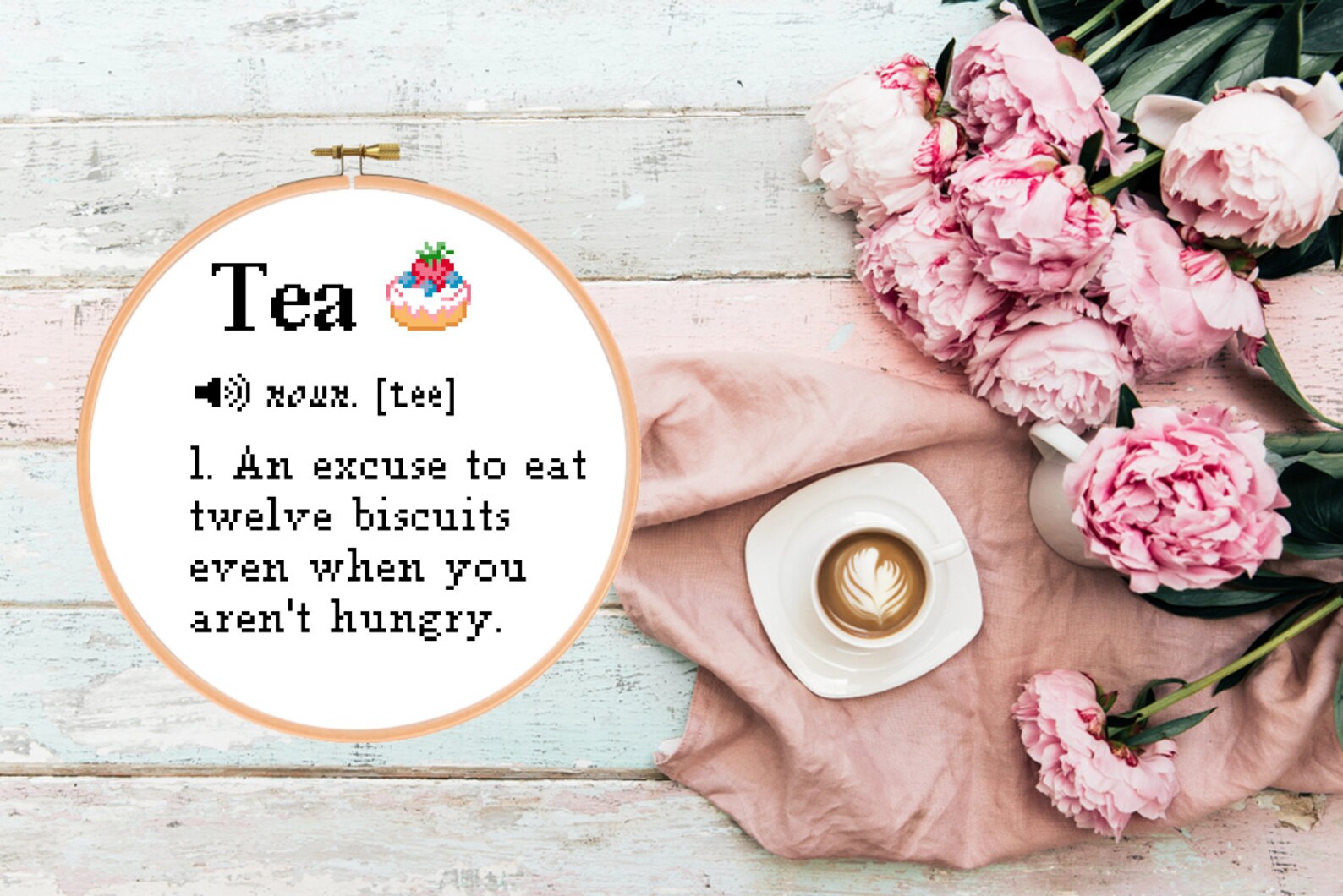 Cute Tea and Coffee Funny Dictionary Definitions Modern Cross - Etsy