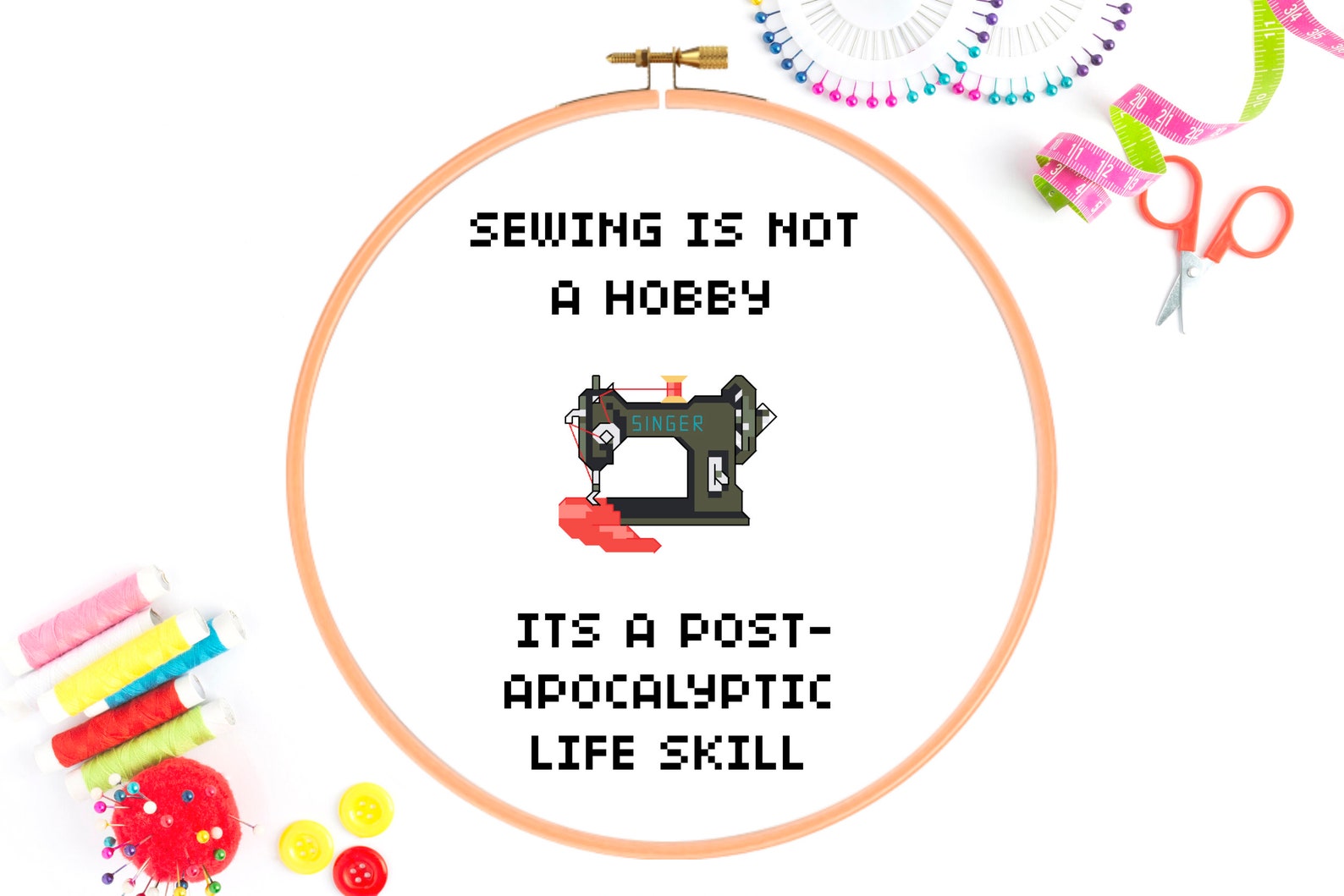 Sewing Skills - Funny Crafting Meme Cross Stitch Pattern PDF Instant ...