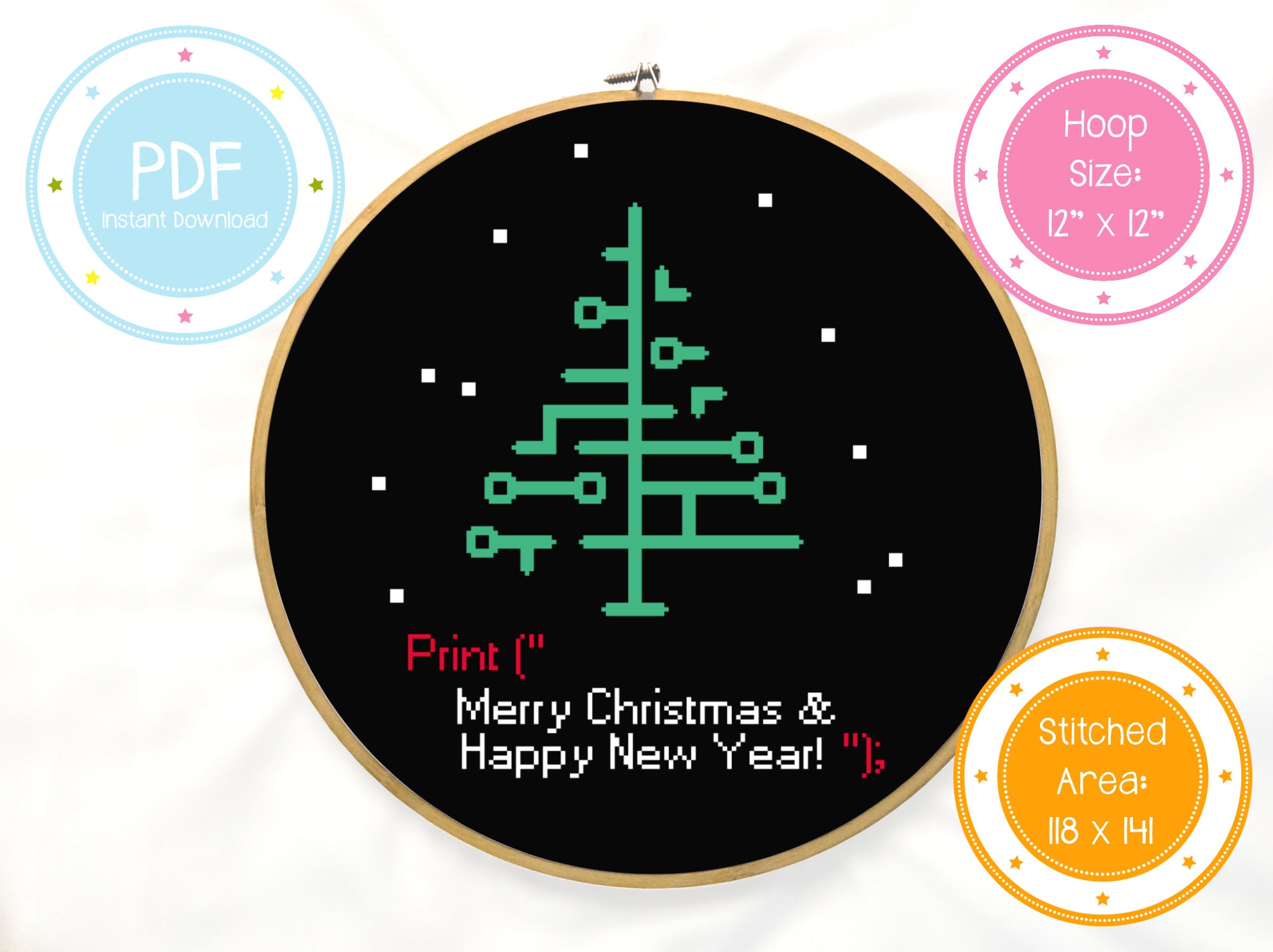 Cute Ascii and Coded Christmas Tree Nerd and Computer Geek - Etsy