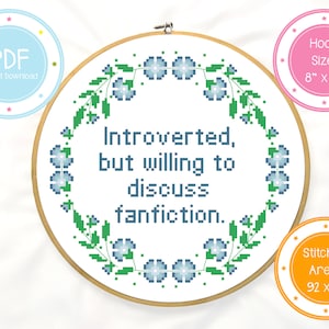 Funny Fanfic - Fandom - Ao3 - Cross Stitch Pattern Pack PDF Instant ...