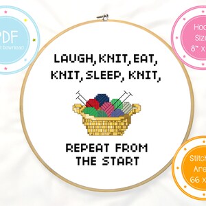 Funny Knitting Pattern - Crafting Meme Cross Stitch Pattern PDF Instant ...
