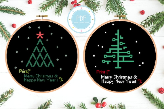 Cute Ascii and Coded Christmas Tree Nerd and Computer Geek - Etsy