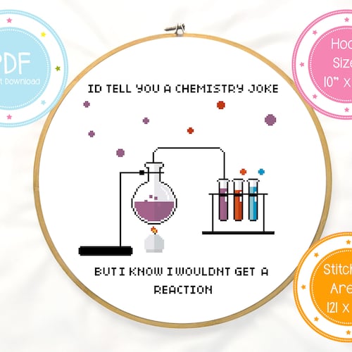 Funny Chemistry Pun Science Laboratory Cross Stitch Pattern - Etsy