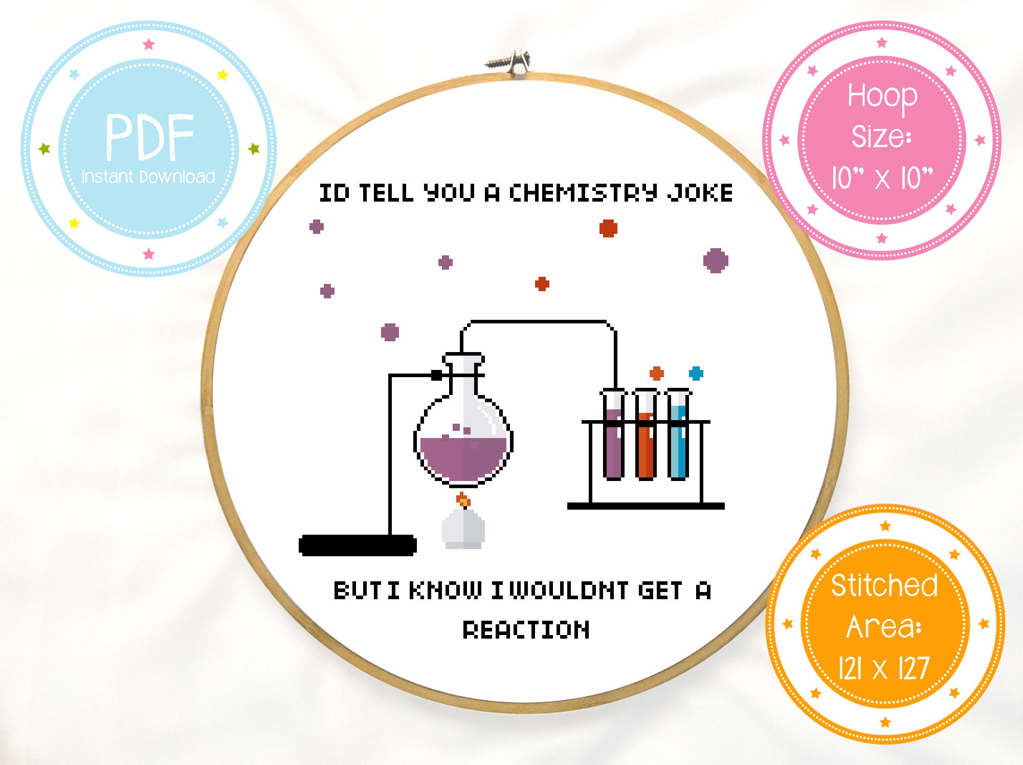 Funny Chemistry Pun Science Laboratory Cross Stitch Pattern - Etsy