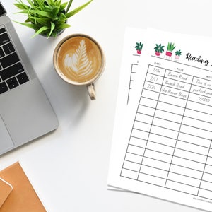 Printable Reading Log for Plant Lovers - Minimal Planner Printable ...