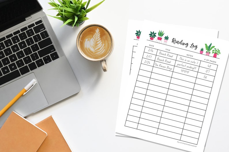 Printable Reading Log for Plant Lovers - Minimal Planner Printable ...