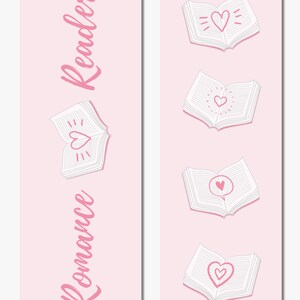 Romance Reader Printable Bookmarks (cute Kawaii Bookmark, Bookish Gift ...