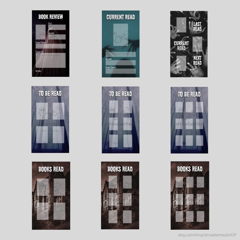 HORROR Instagram Story Reading Tracker Templates - JPG Scary Spooky ...